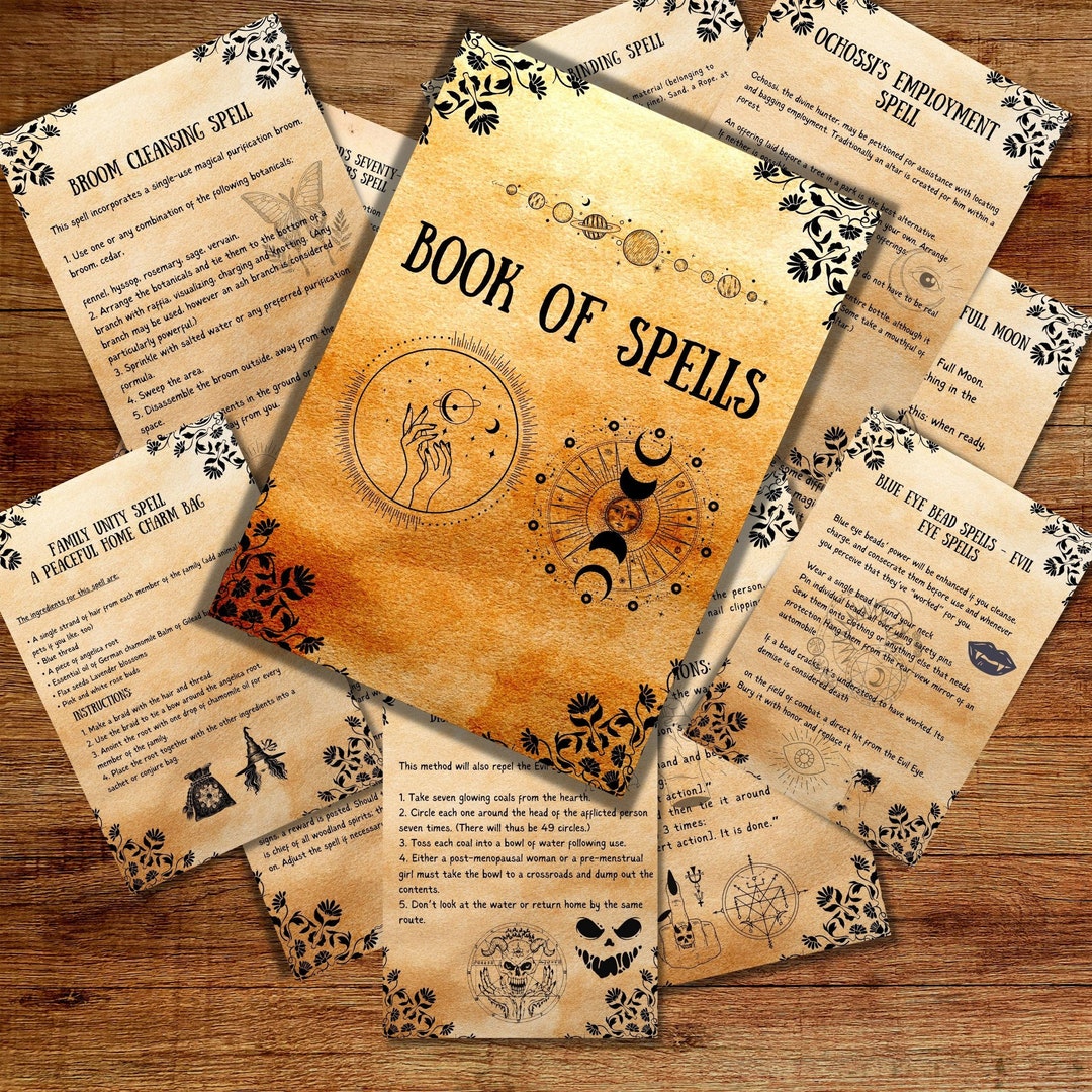 Witches Book of Spells, Witchy Spell Book, BOS Pages, Printable Wicca ...