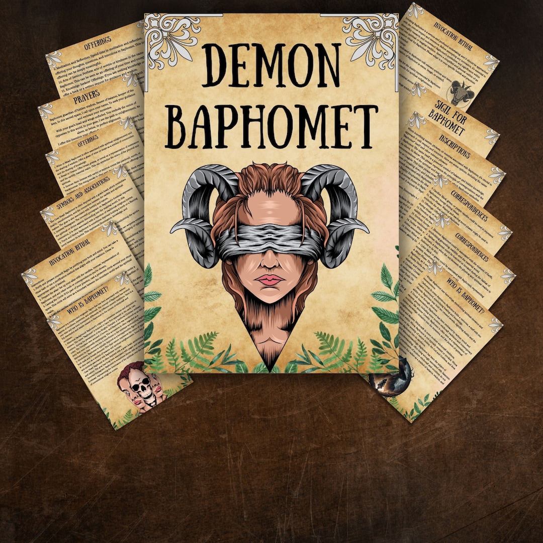 Baphomet Grimoire Pages, Altar, Witchy Printable Book of Shadows, Baphomet Rituals, Pagan, Dark ...