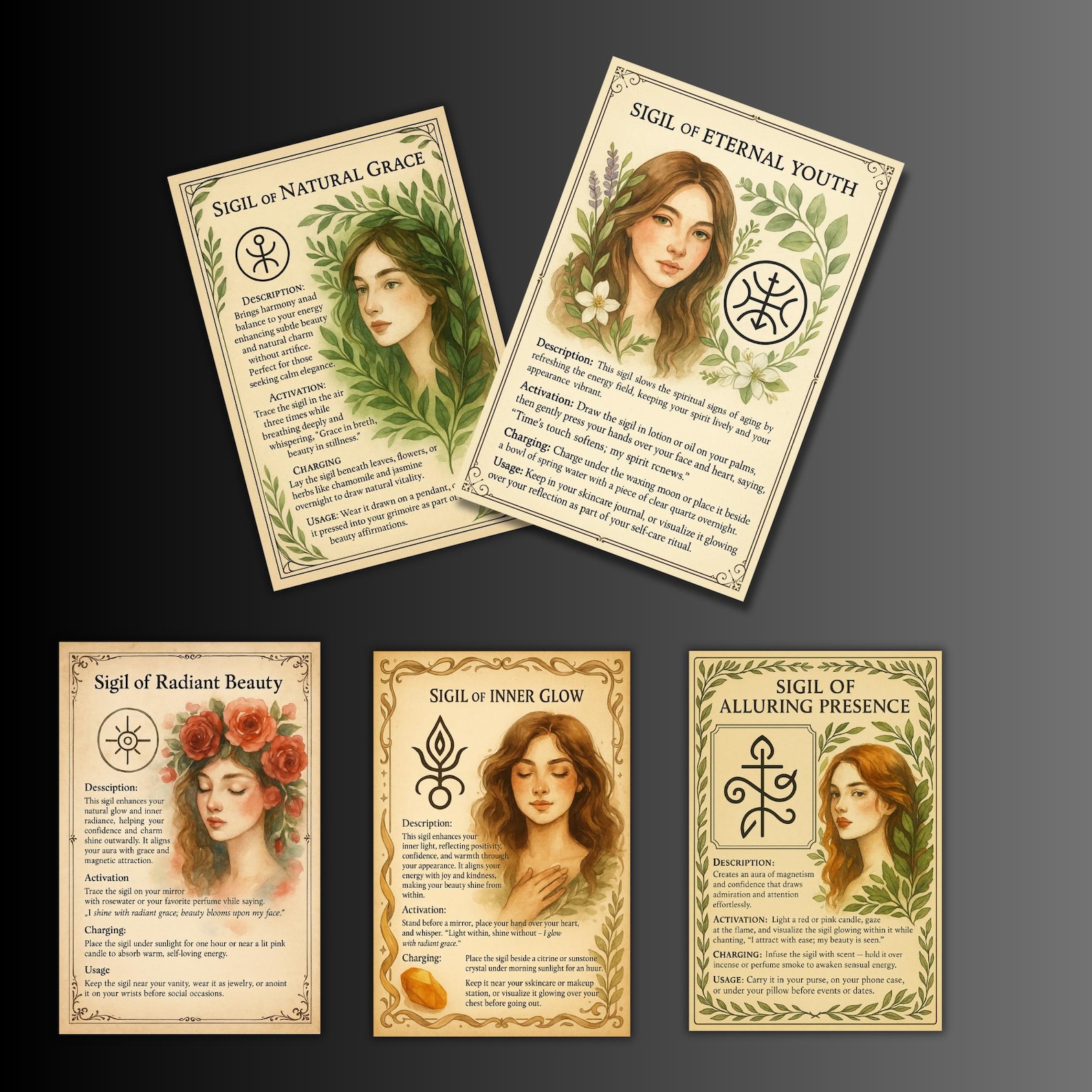Secret Beauty Sigils, Printable Grimoire, Digital Witchcraft, Glamour ...