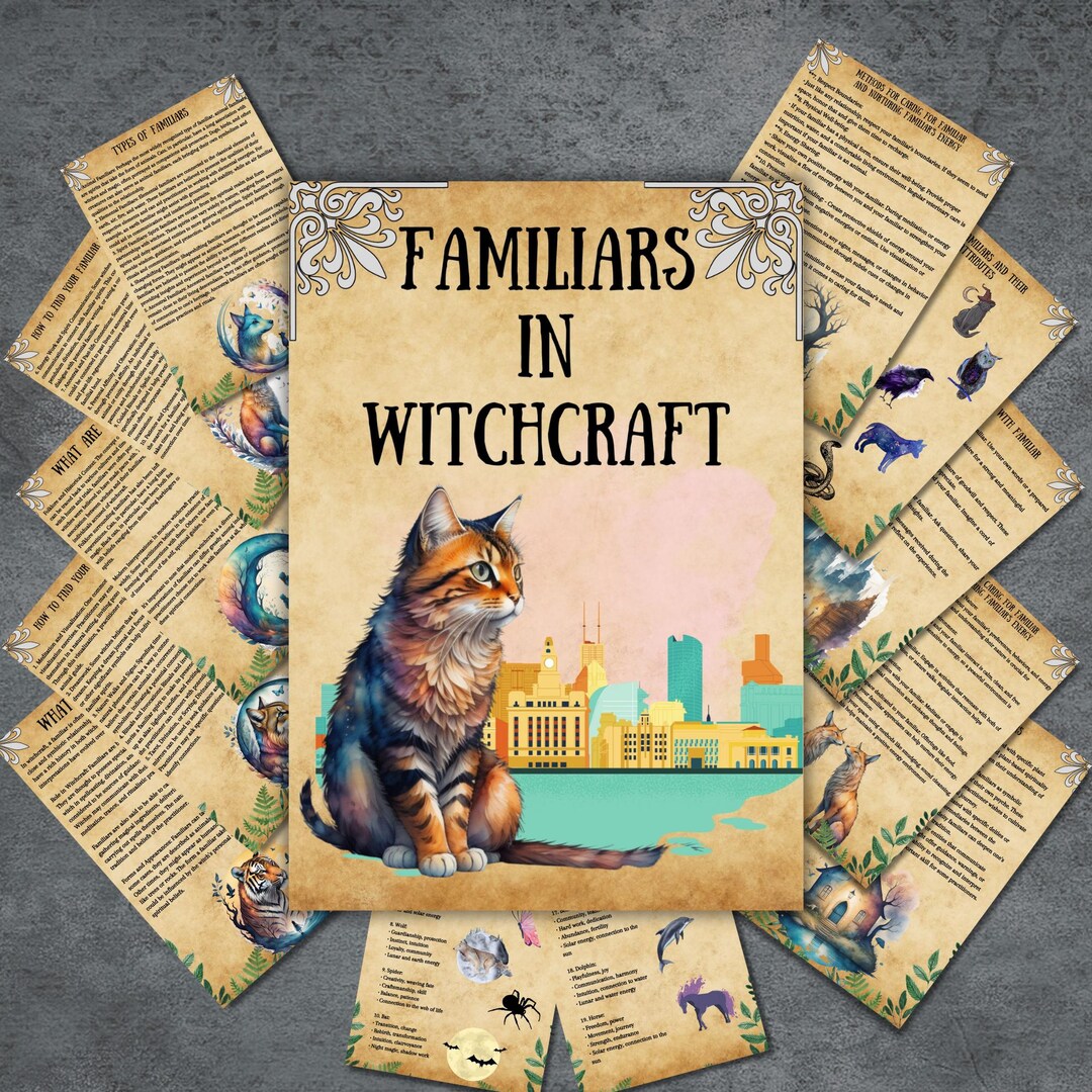 Secret Familiars Witchcraft Grimoire Pages, Printable Book of Shadows ...