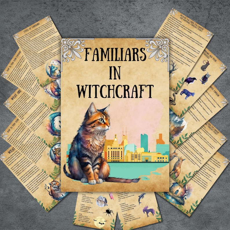 Secret Familiars Witchcraft Grimoire Pages, Printable Book of Shadows ...