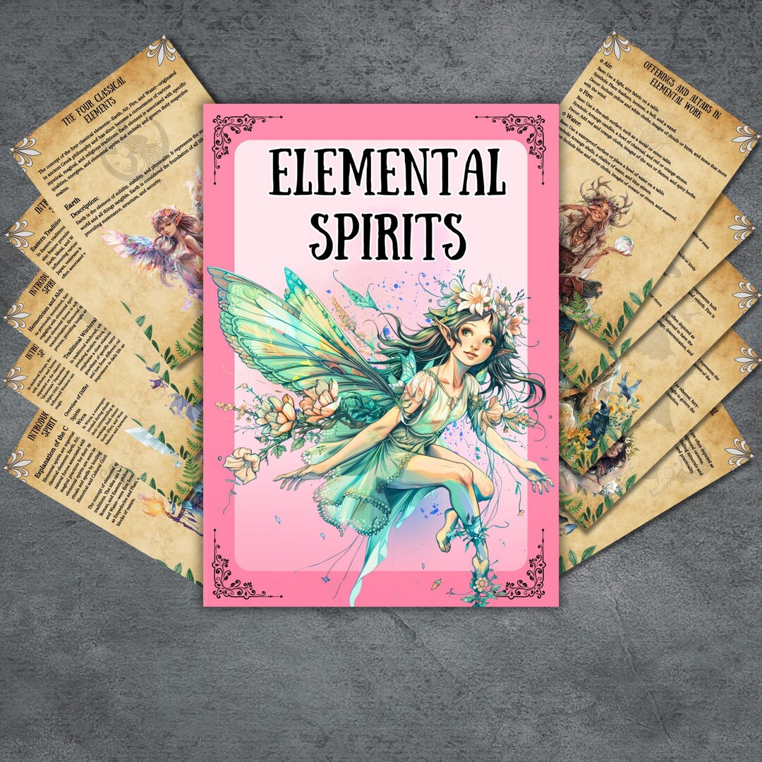 Elemental Spirits Pages, Grimoire Bundle, Wicca Book of Shadows ...