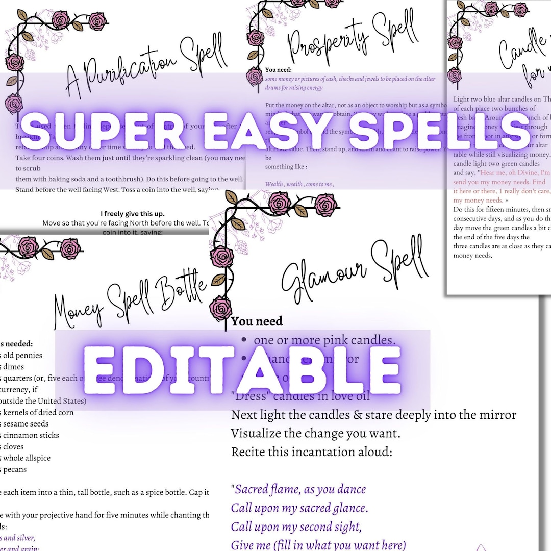 Beginner Witchcraft Spells Bundle, Book of Shadows, Occult, Witch Spell ...
