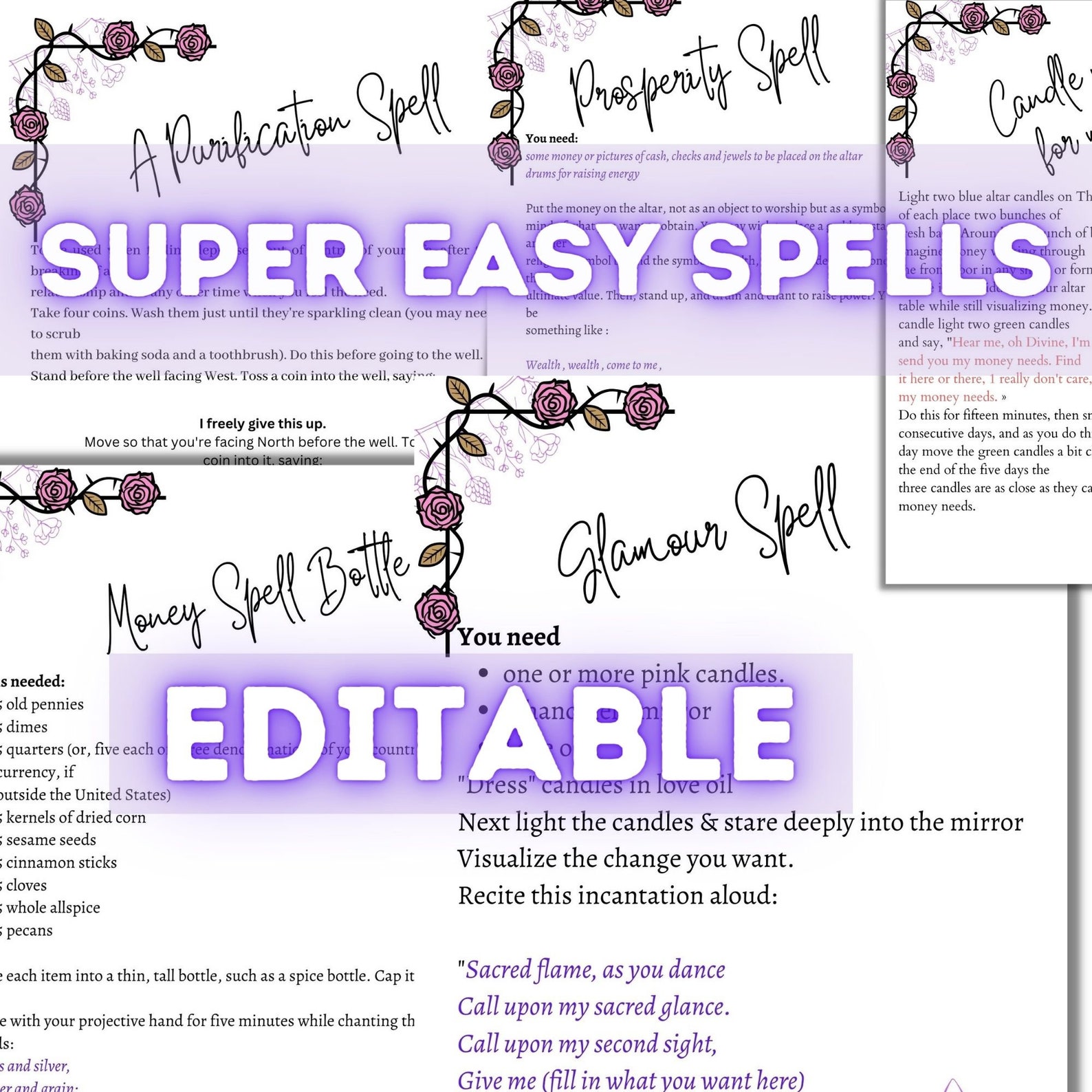 Beginner Witchcraft Spells Bundle, Book of Shadows, Occult, Witch Spell ...