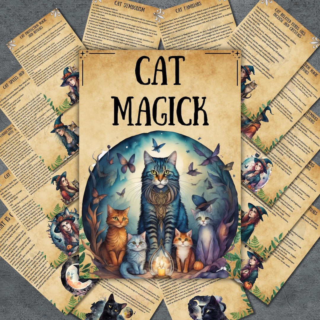 Cat Magic Grimoire Pages, Beginner Book of Shadows, Feline Magic ...