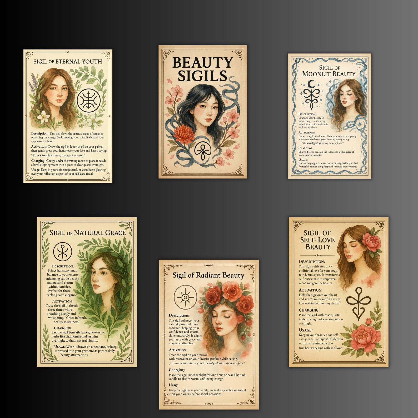 Secret Beauty Sigils, Printable Grimoire, Digital Witchcraft, Glamour ...