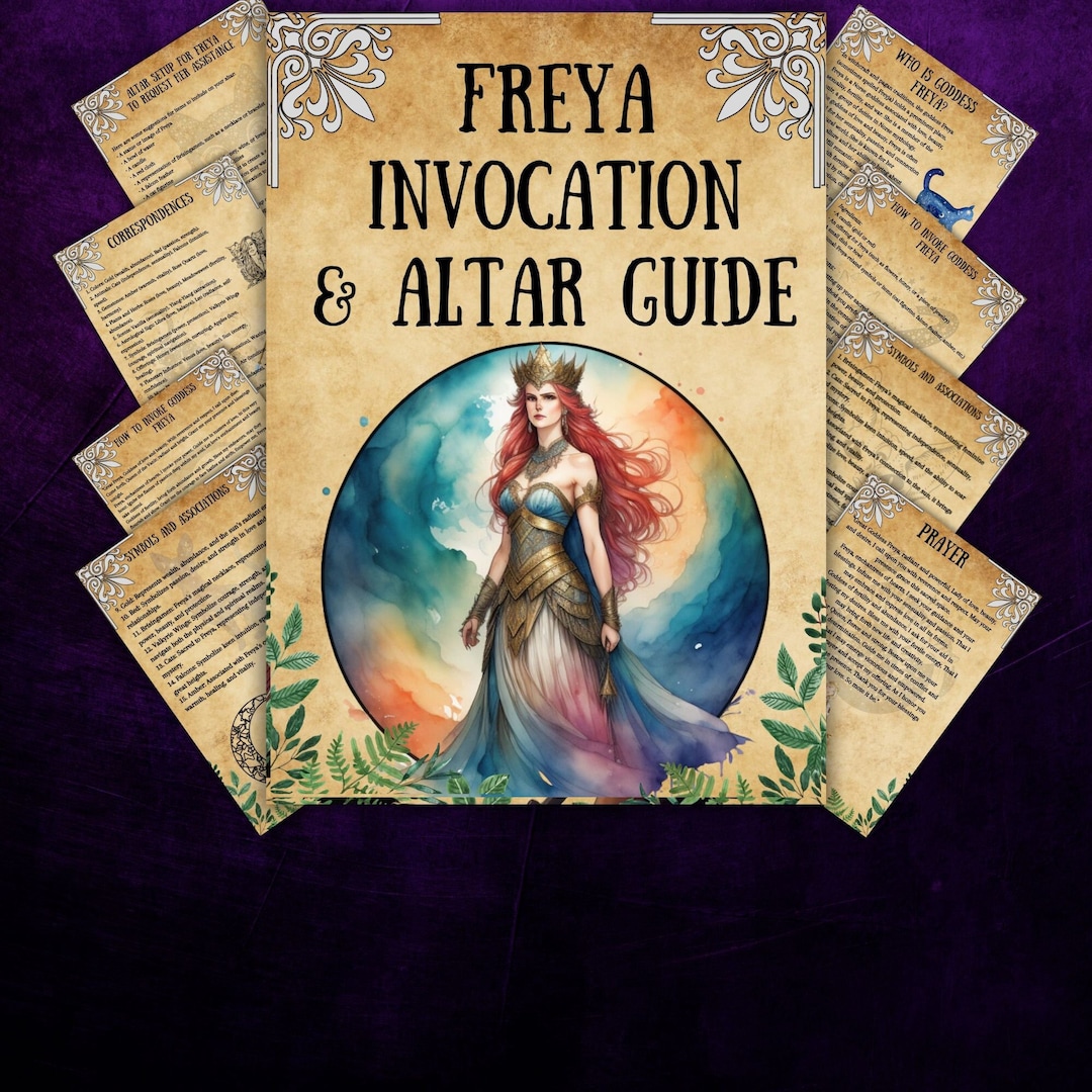 Norse Goddess Freya, Grimoire Pages, Altar Guide, Witchy Book of ...