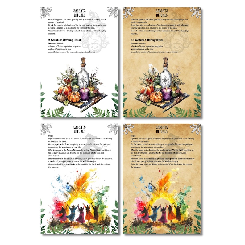 Secret Sabbats Rituals Grimoire Pages, Witchy Wheel of the Year,samhain ...