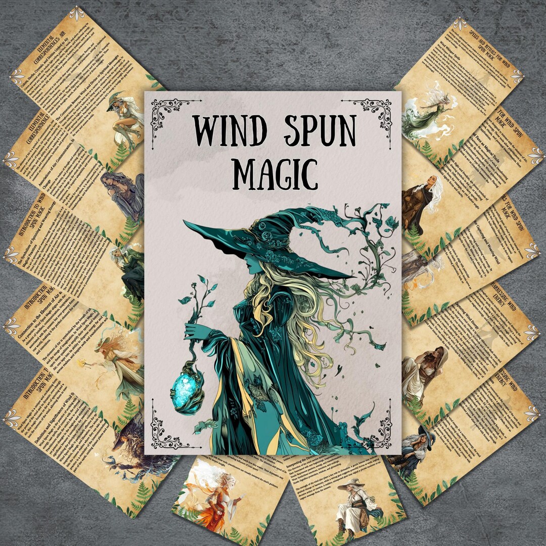 Wind Spun Magic Pages, Grimoire Bundle, Digital Book of Shadows ...