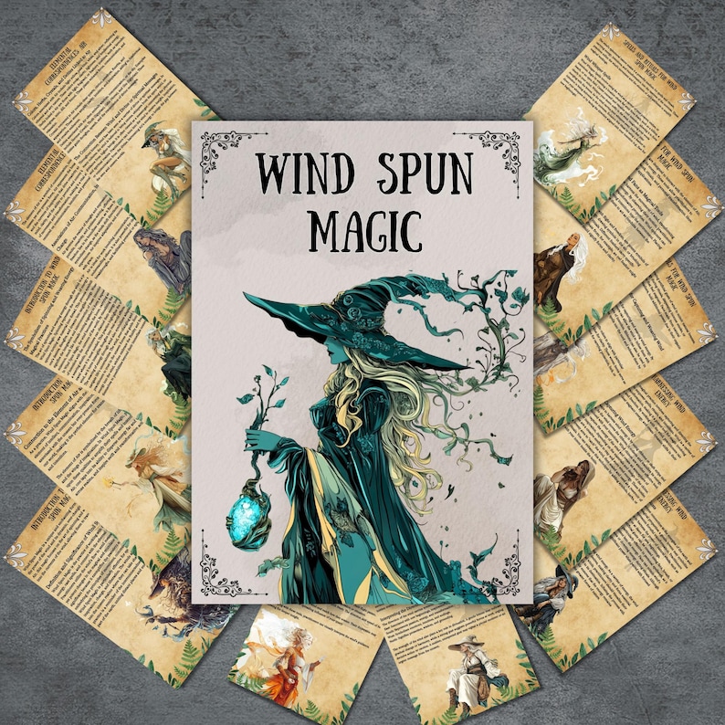 Wind Spun Magic Pages, Grimoire Bundle, Digital Book of Shadows ...