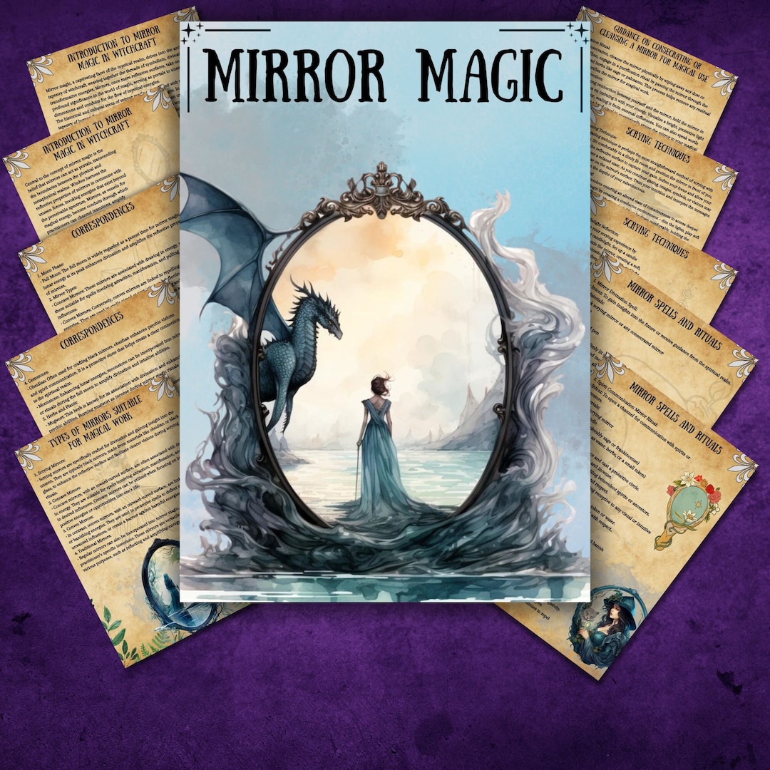 Secret Mirror Magic Grimoire Pages, Printable Book of Shadows, Mirror ...