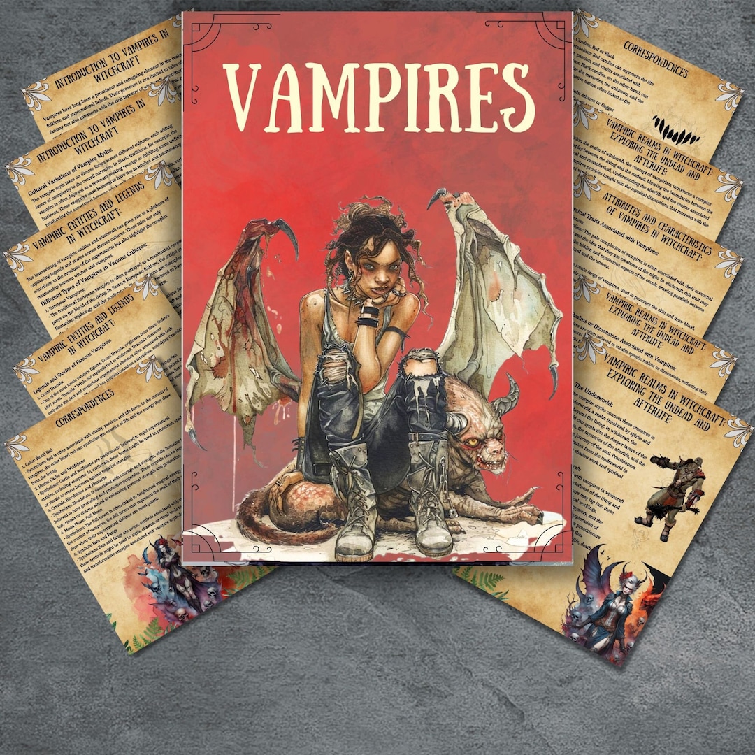 Vampire Grimoire Pages, Printable Book of Shadows, Wiccan, Vampire ...