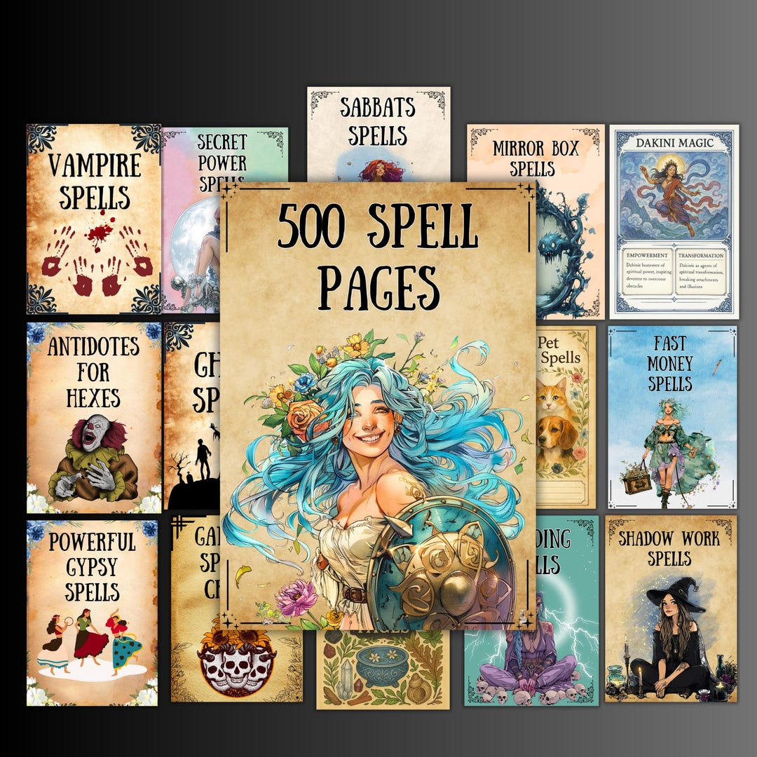 Powerful Magic Spells Kit, 500 Spells, Witchcraft, Witchy Printable ...