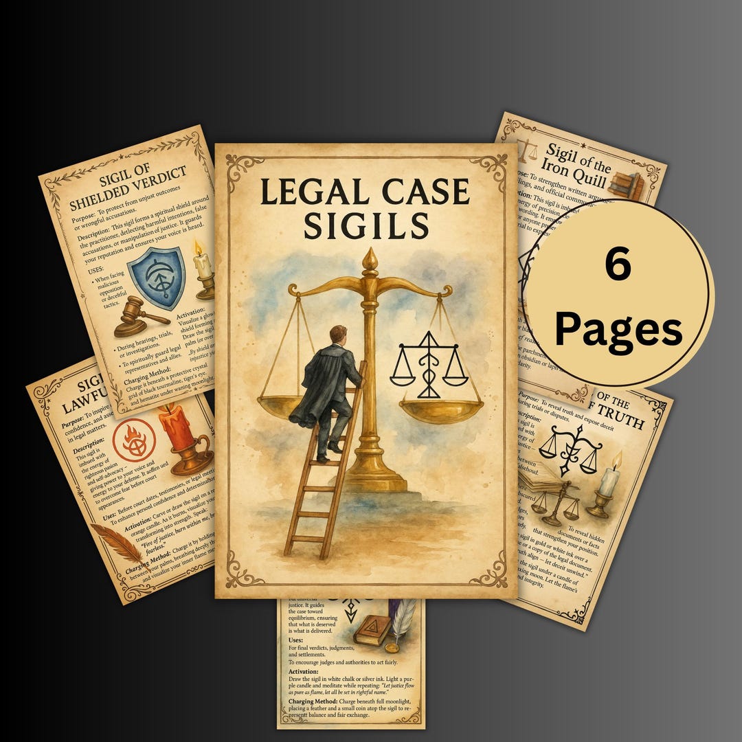 Legal Case Sigils Download, Grimoire Pages, Printable Witch Sigils ...
