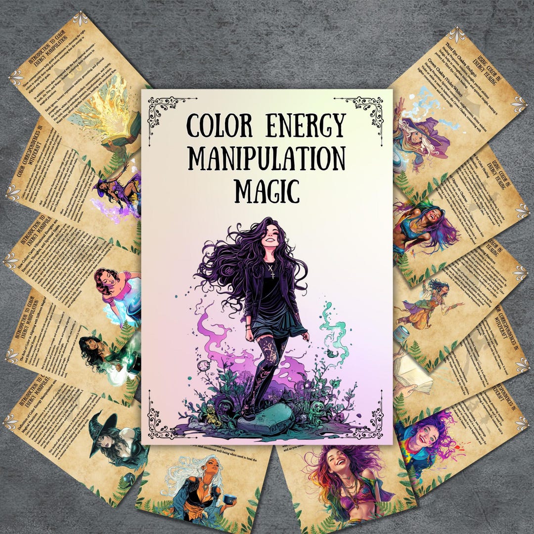 Color Magic Grimoire Pages Bundle, Witchcraft Printable, Color ...