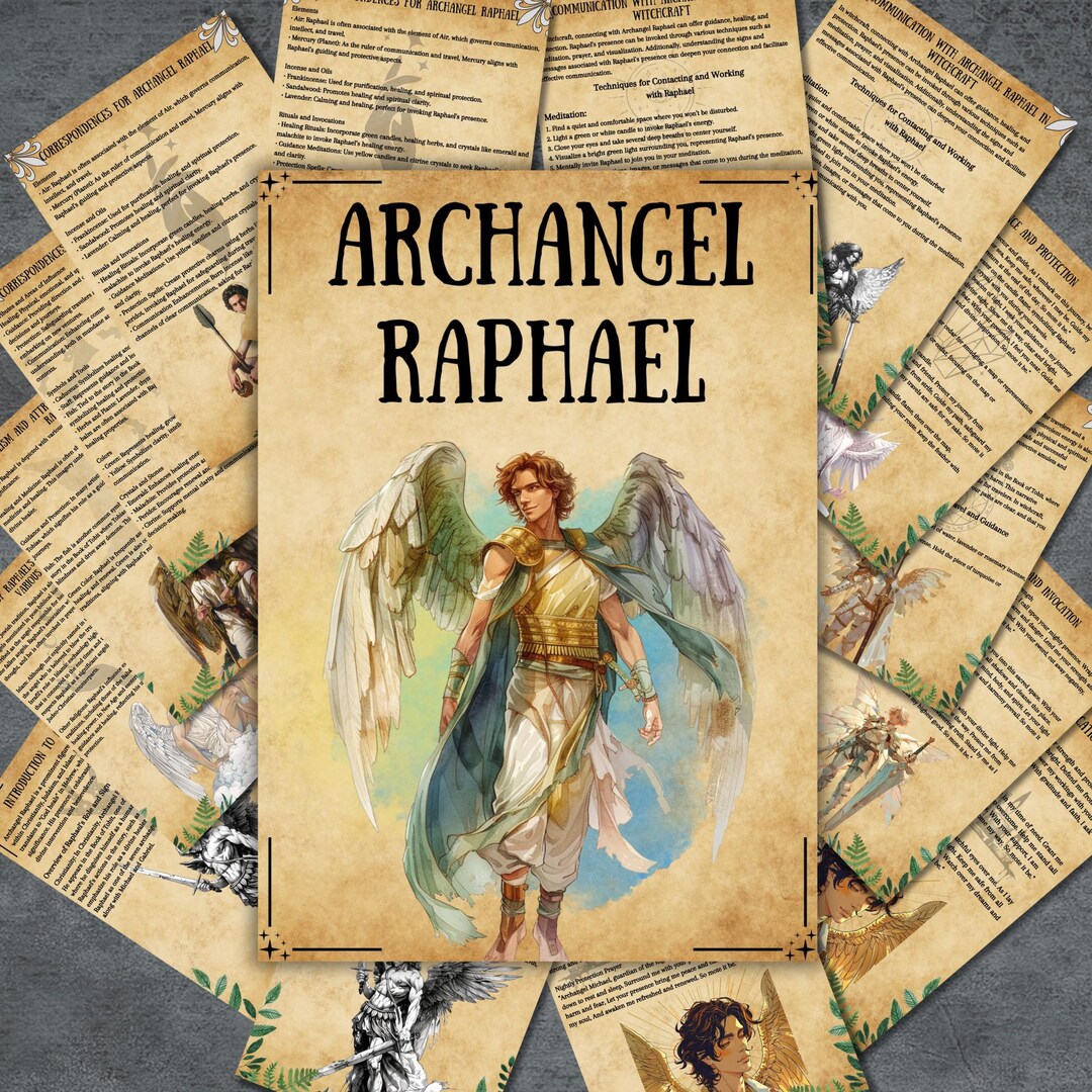 Secret Archangel Raphael Grimoire Pages, Wicca Book of Shadows, Raphael ...