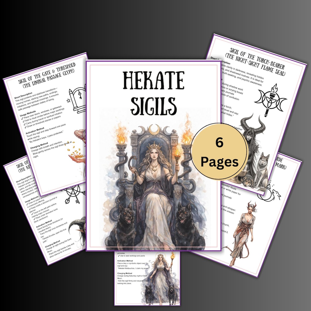 Witchcraft Goddess Hecate Sigils Pages, Grimoire, Crossroad Hekate ...