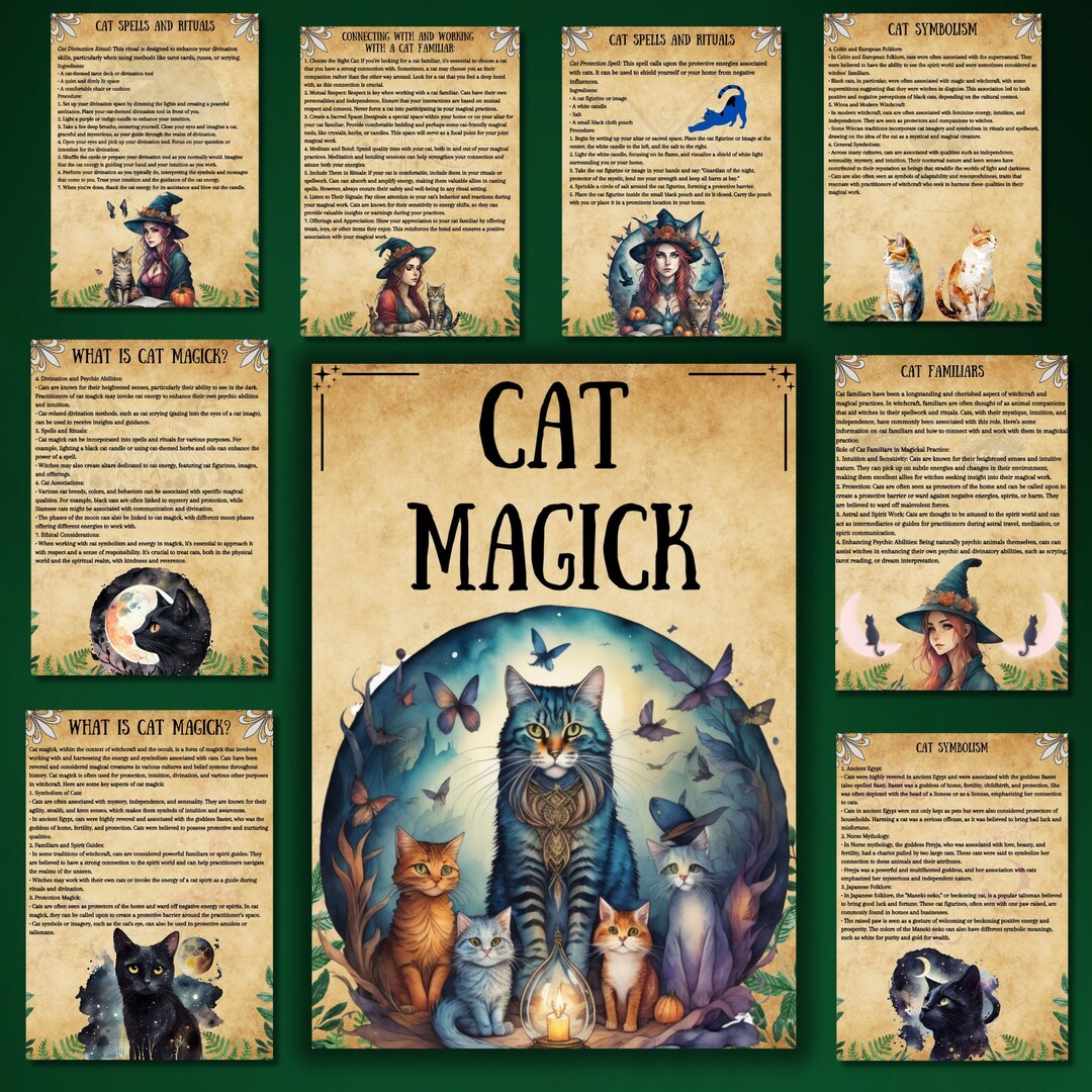 Cat Magic Grimoire Pages, Beginner Book of Shadows, Feline Magic ...