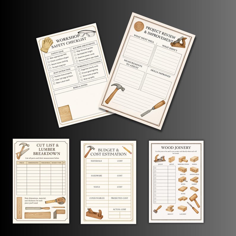 Daily Woodworking Project Planner, Carpentry Plans, Logs, Woodworker ...