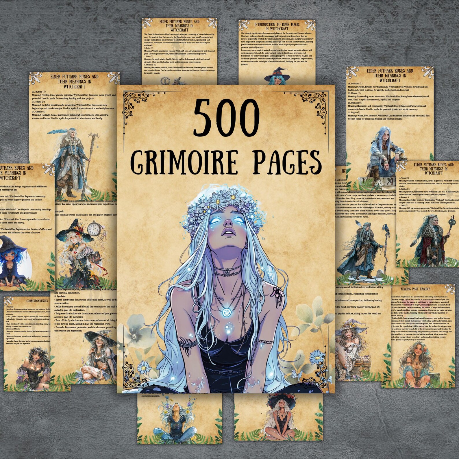 Ultimate Grimoire Pages Bundle, Witchcraft Book of Shadows, 500 Pages ...