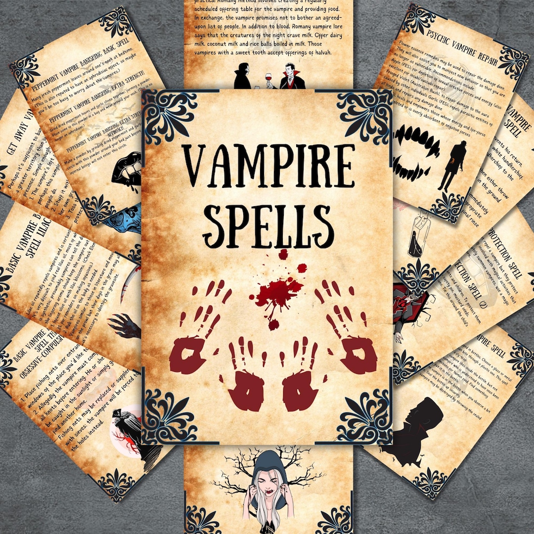 Vampire Spells Bundle, Witchcraft Book of Spells, Occult, Pagan Printable Spells, Wicca Magic ...