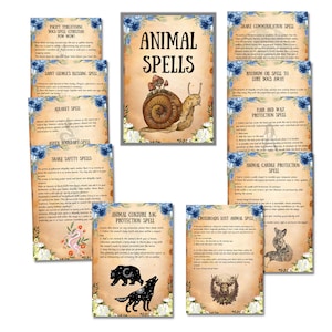 Animal Spells Bundle, Witchy Book of Spells Pages, Wicca Witchcraft ...