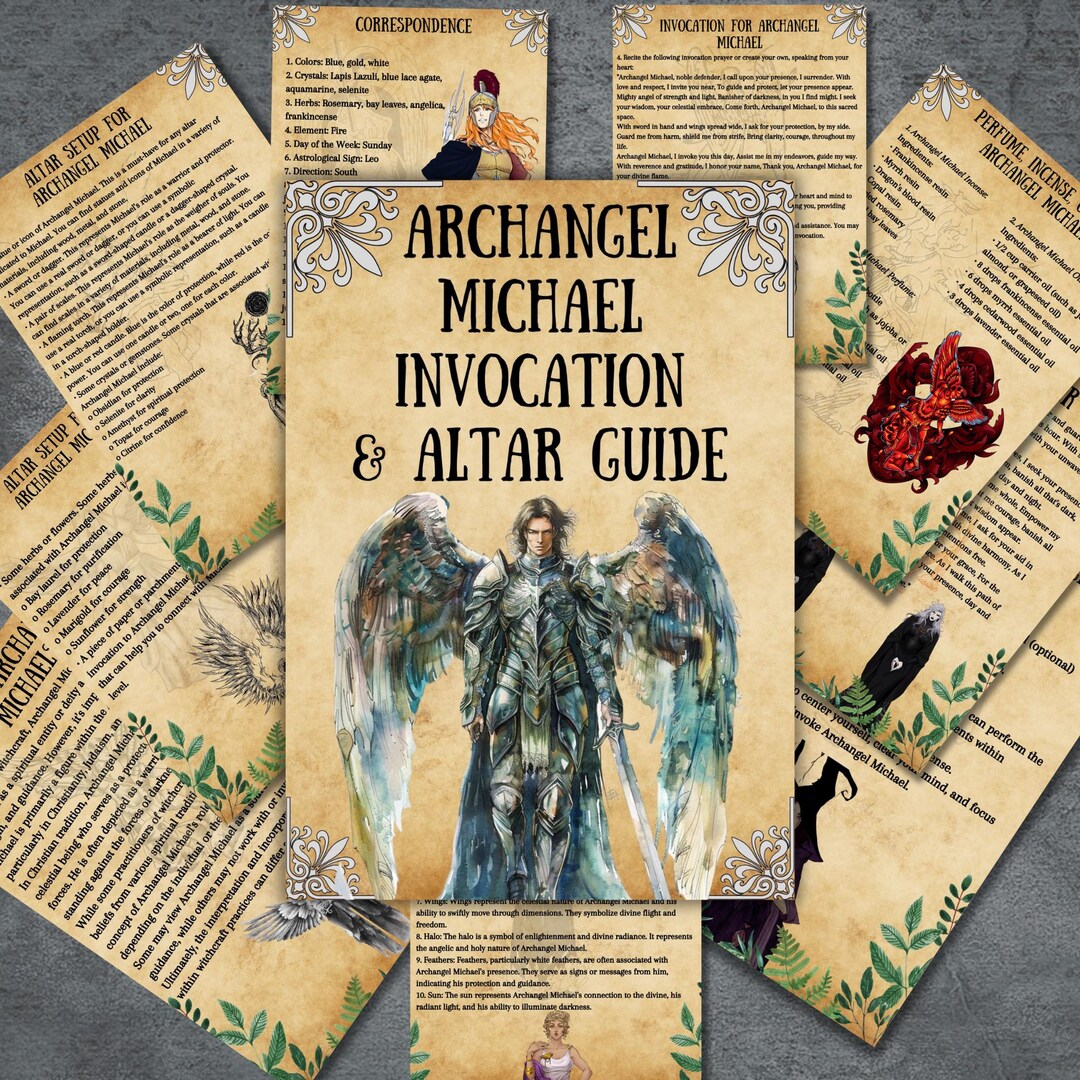 Secret Archangel Michael Grimoire Pages for Book of Shadows, Wiccan ...