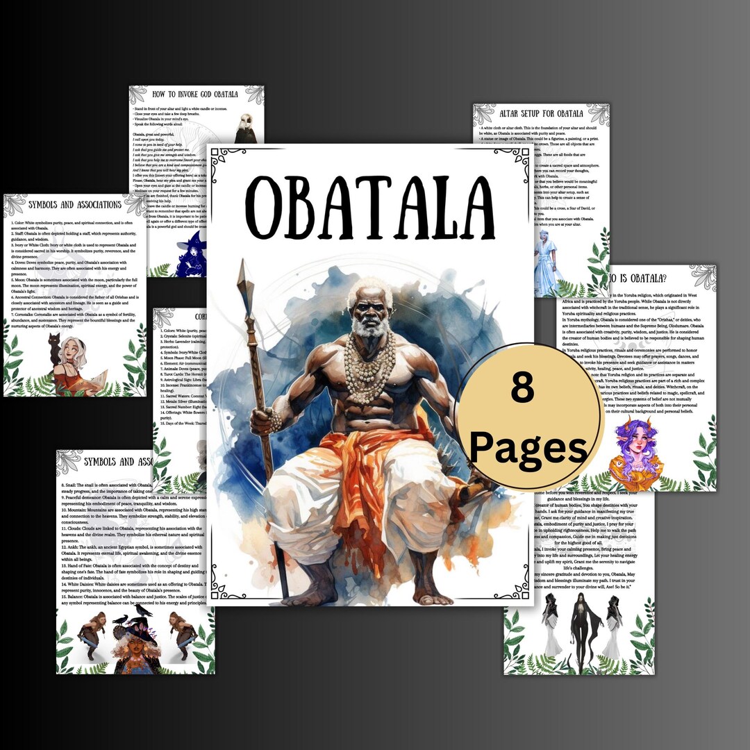 Obatala Altar Guide, Prayer, Invocation, Grimoire Pages, Book of ...