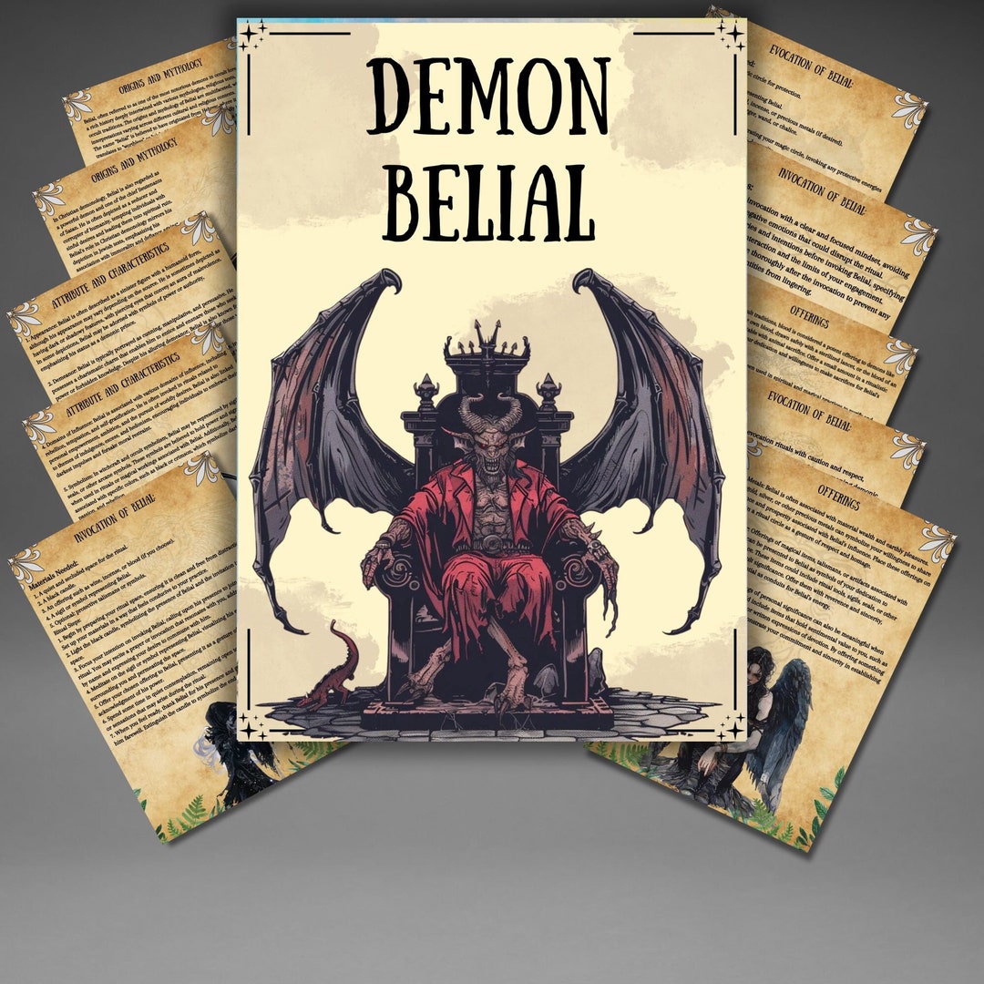 Secret Demon Belial Grimoire Pages, Printable Book of Shadows, Belial ...