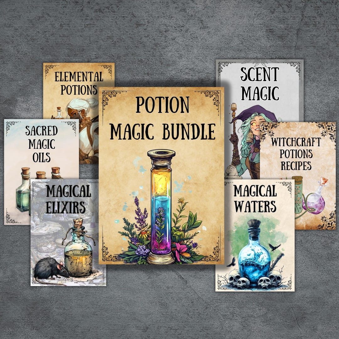 Potions Recipes Bundle, Grimoire Pages, Wicca Book of Shadows, Beginner ...