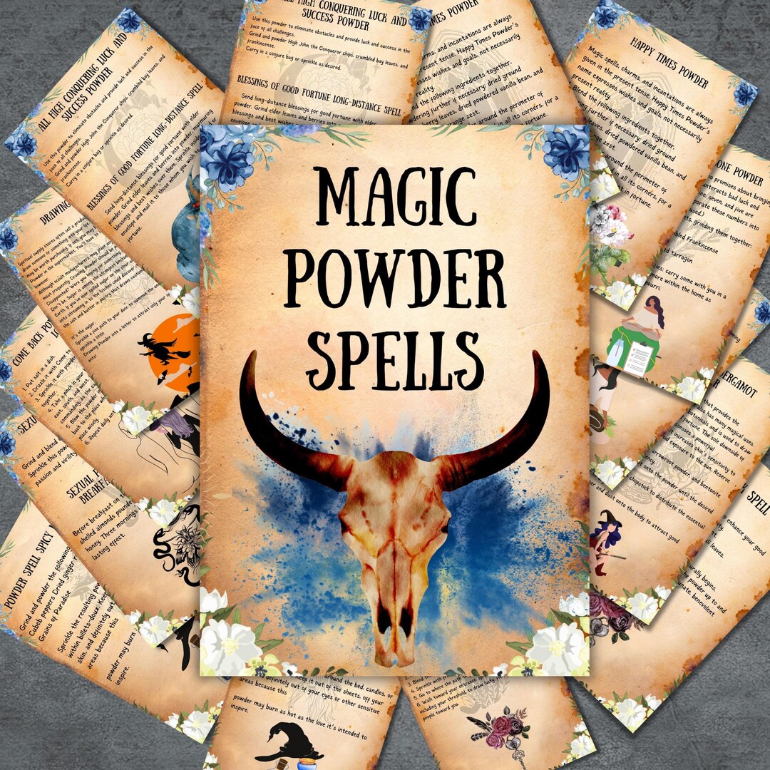 Witchcraft Powder Spells Book of Shadows: Wiccan Grimoire (printable ...