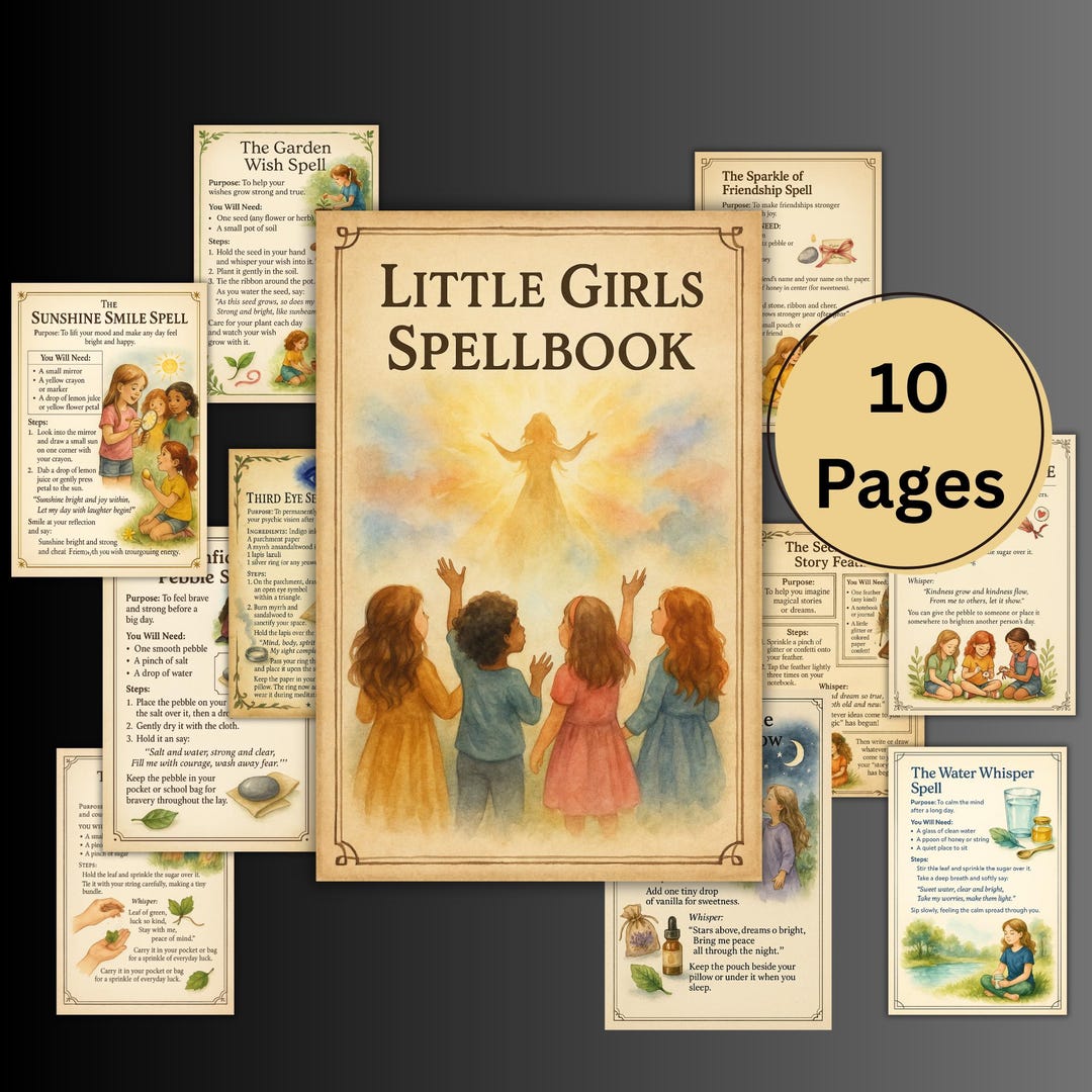 Little Girls Spell Book, Girls Magic Book, Spell Printable, Beginner ...