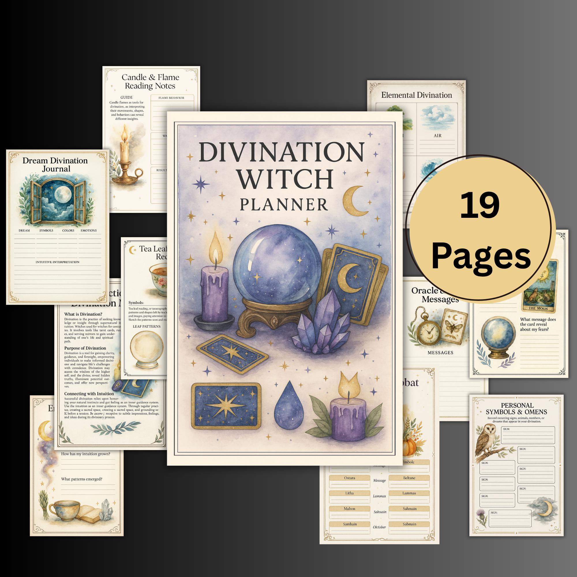 Daily Divination Witch Planner Printable, Witchcraft Journal Pages ...
