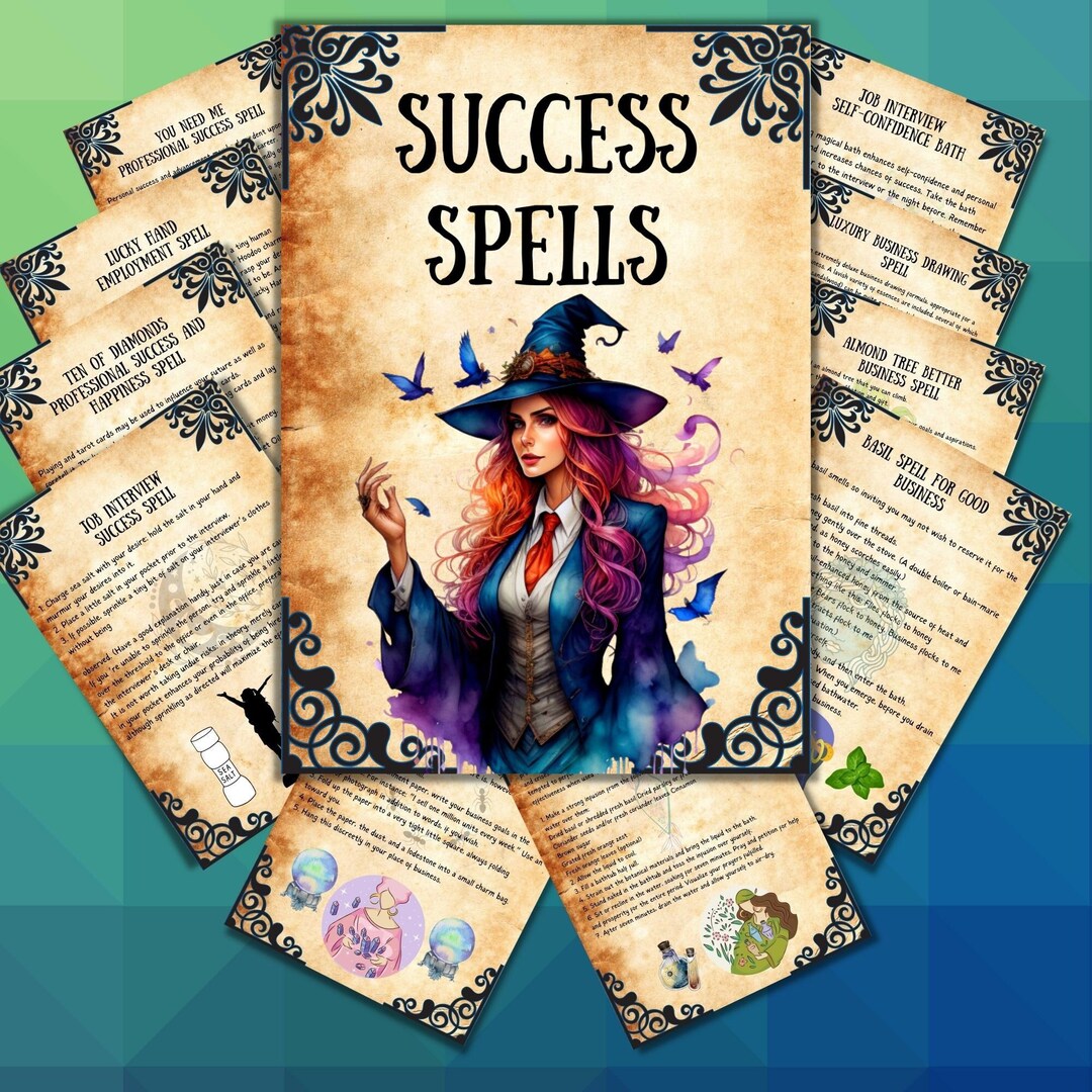 SUCCESS SPELLS , Book of Shadows Pages, Business, Job Success, Wiccan ...