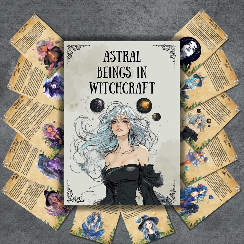 Secret Astral Beings Grimoire Pages, Printable Book of Shadows, Digital ...