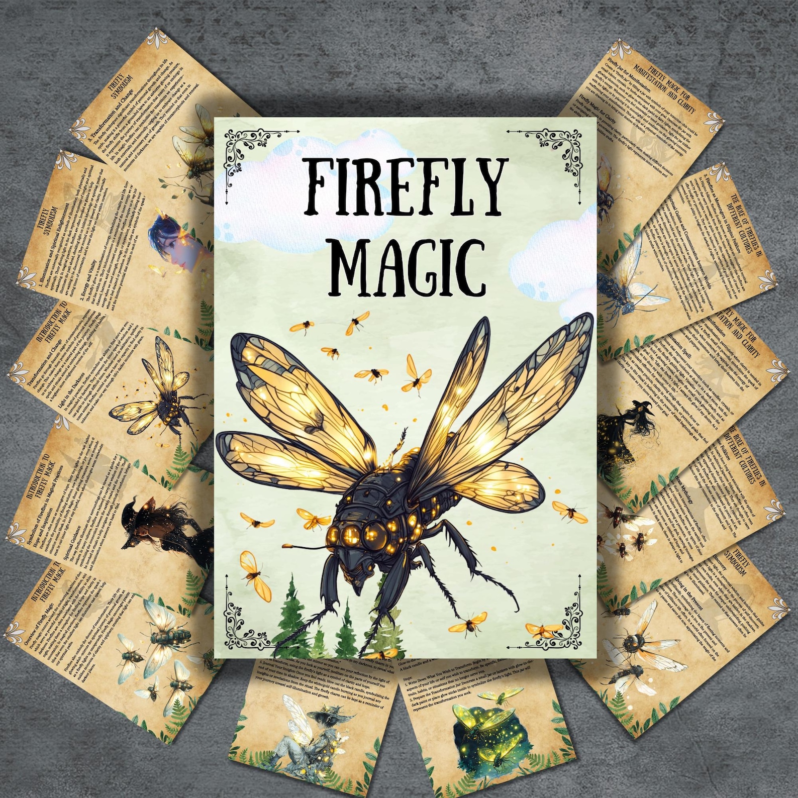Real Firefly Grimoire Pages, Wicca Book of Shadows, Fireflies Rituals ...