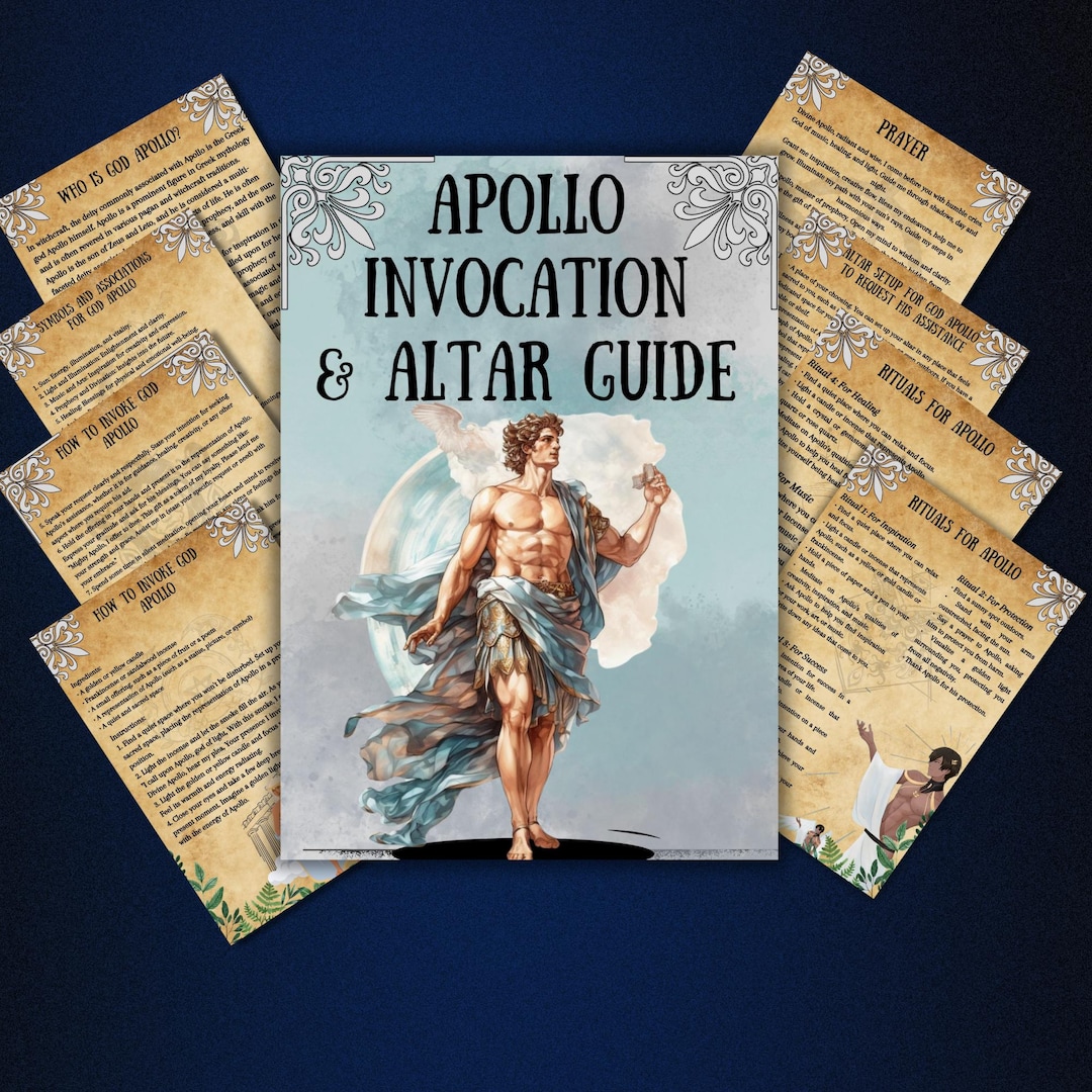 Greek God Apollo Altar, Prayer, Invocation, Altar Guide, Grimoire Pages ...