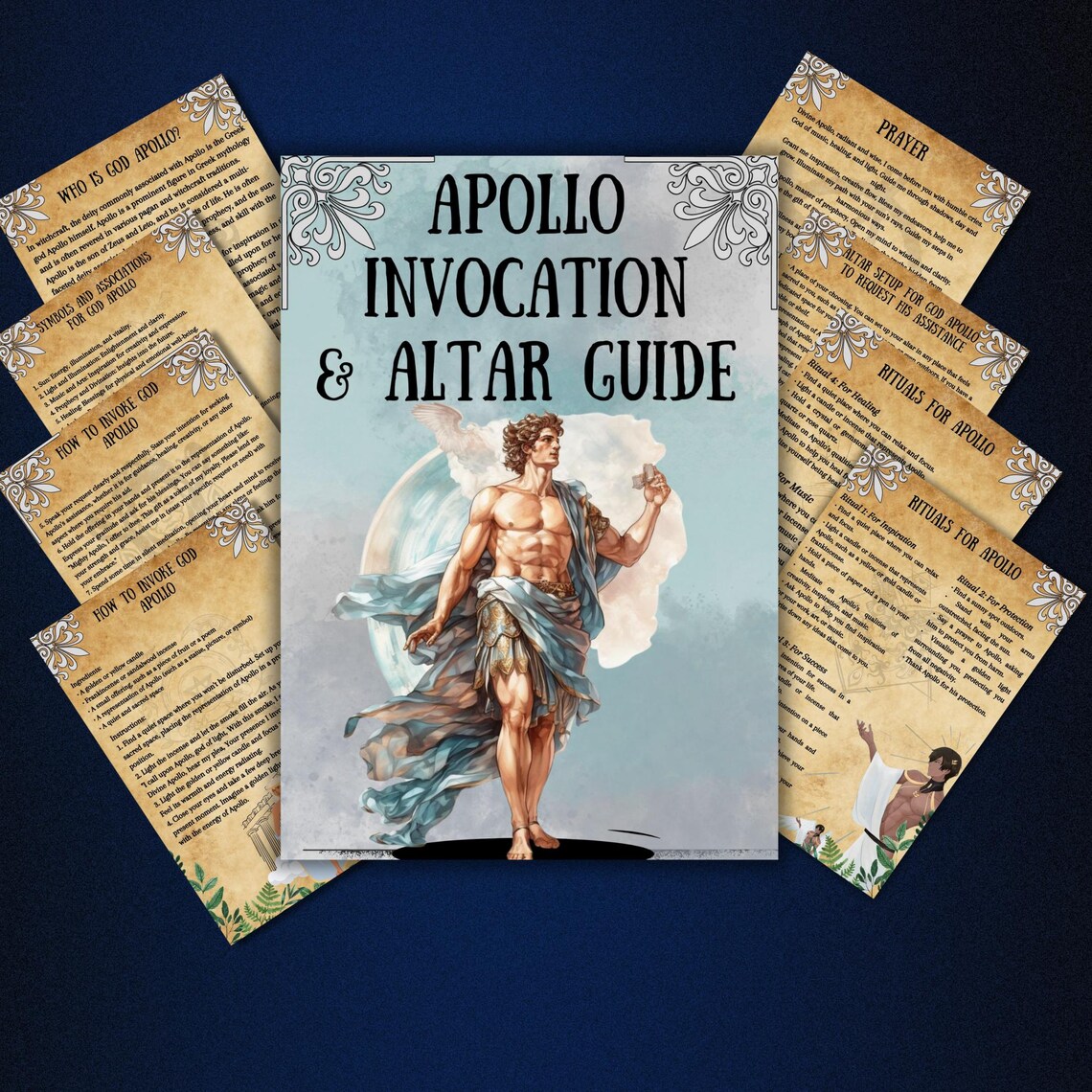 Greek God Apollo Altar, Prayer, Invocation, Altar Guide, Grimoire Pages ...