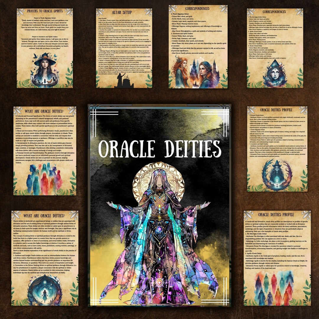 Oracle Deities Grimoire Pages, Printable Deities, Book of Shadows ...