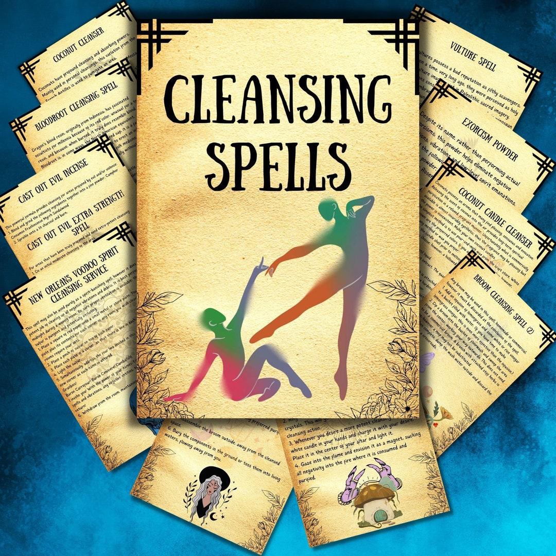 Cleansing Spells Book, Printable Wicca Spells, Witchy Book of Shadows ...
