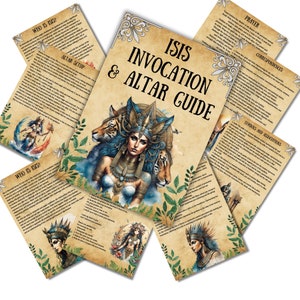 Egyptian Goddess Isis Altar, Grimoire Pages for Book of Shadows, Wicca Chants, Prayers, Isis ...