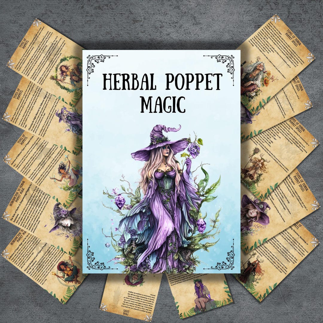 Herbal Poppet Magic Grimoire Pages, Herbalism Book of Shadows, Herbs ...