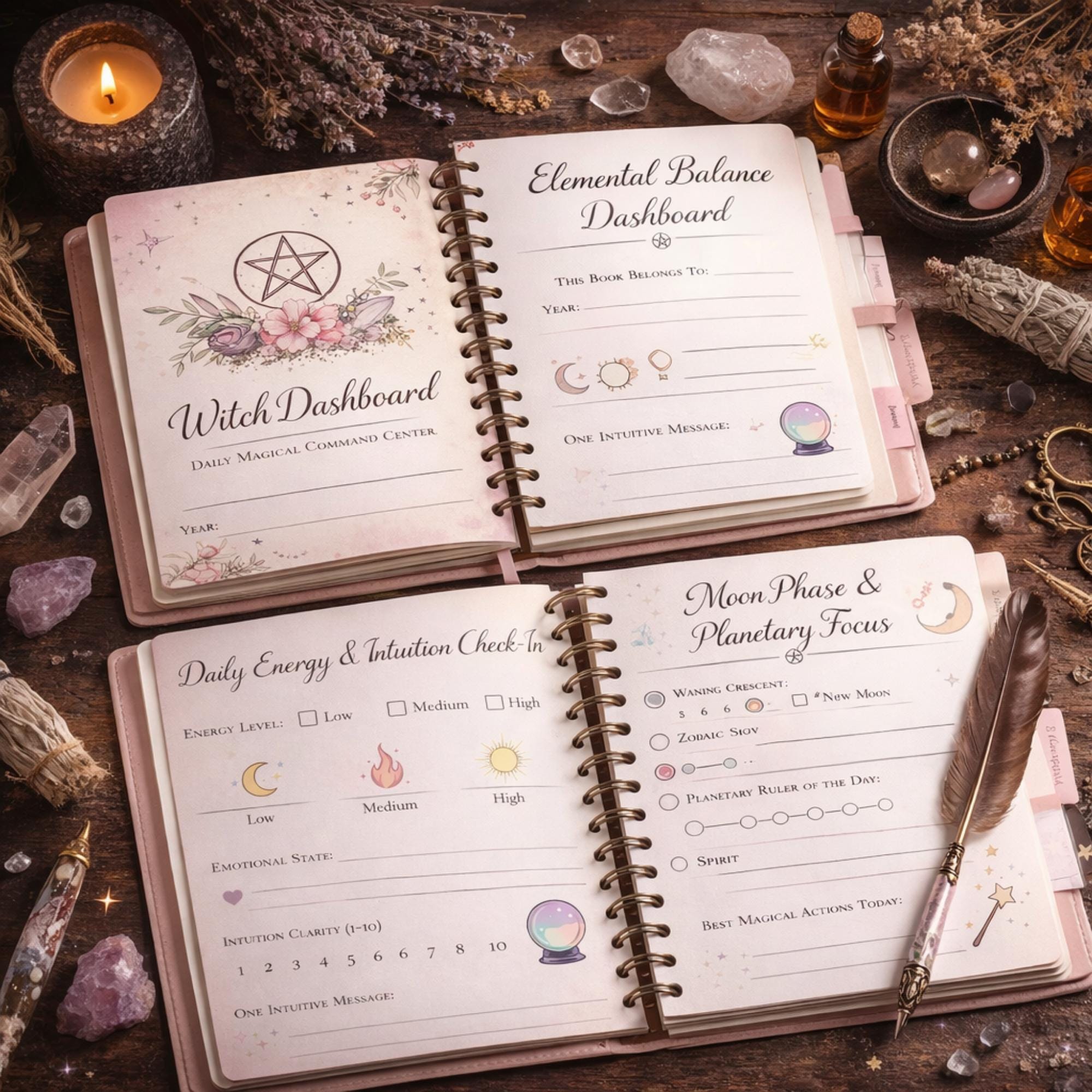Witch Planner Dashboard, Printable Witchcraft Planner Inserts ...