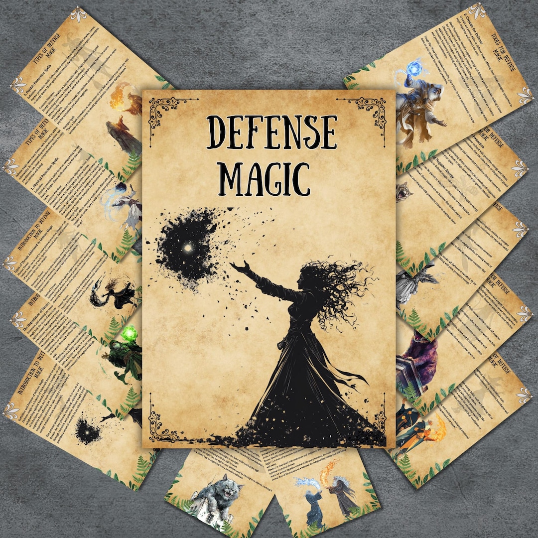 Defense Magic Bundle, Protection Grimoire Pages, Book of Shadows, Witch ...