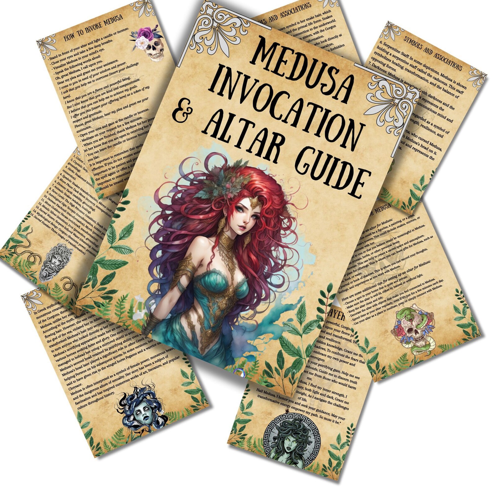Medusa Altar Guide, Invocation, Printable Grimoire Pages, Book of ...