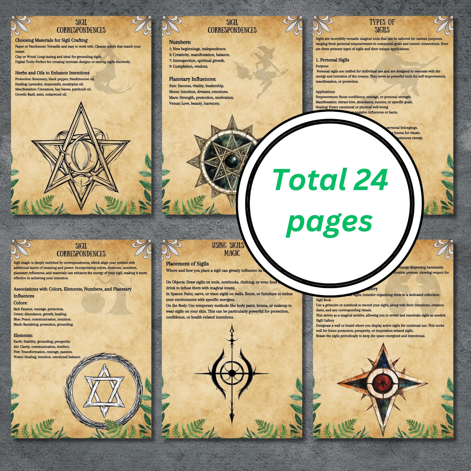 Secret Sigil Magic Grimoire Bundle, Sigil Pages, Printable Book of ...