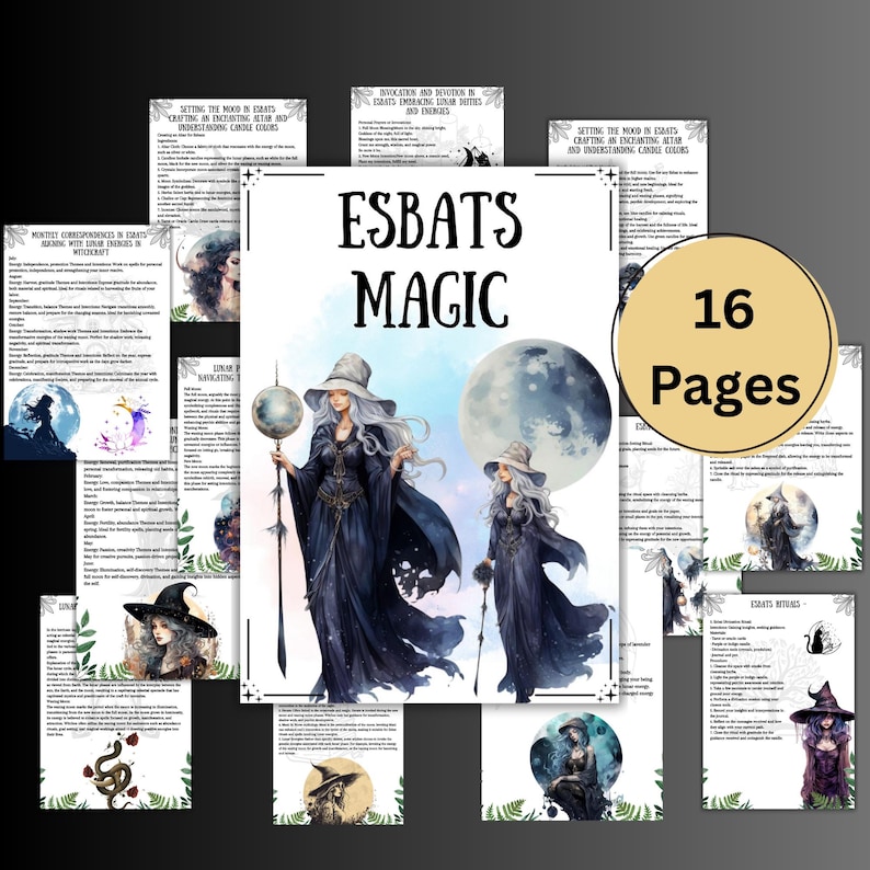 Secret Esbats Grimoire Pages, Wicca Book of Shadows, Printable Esbats ...
