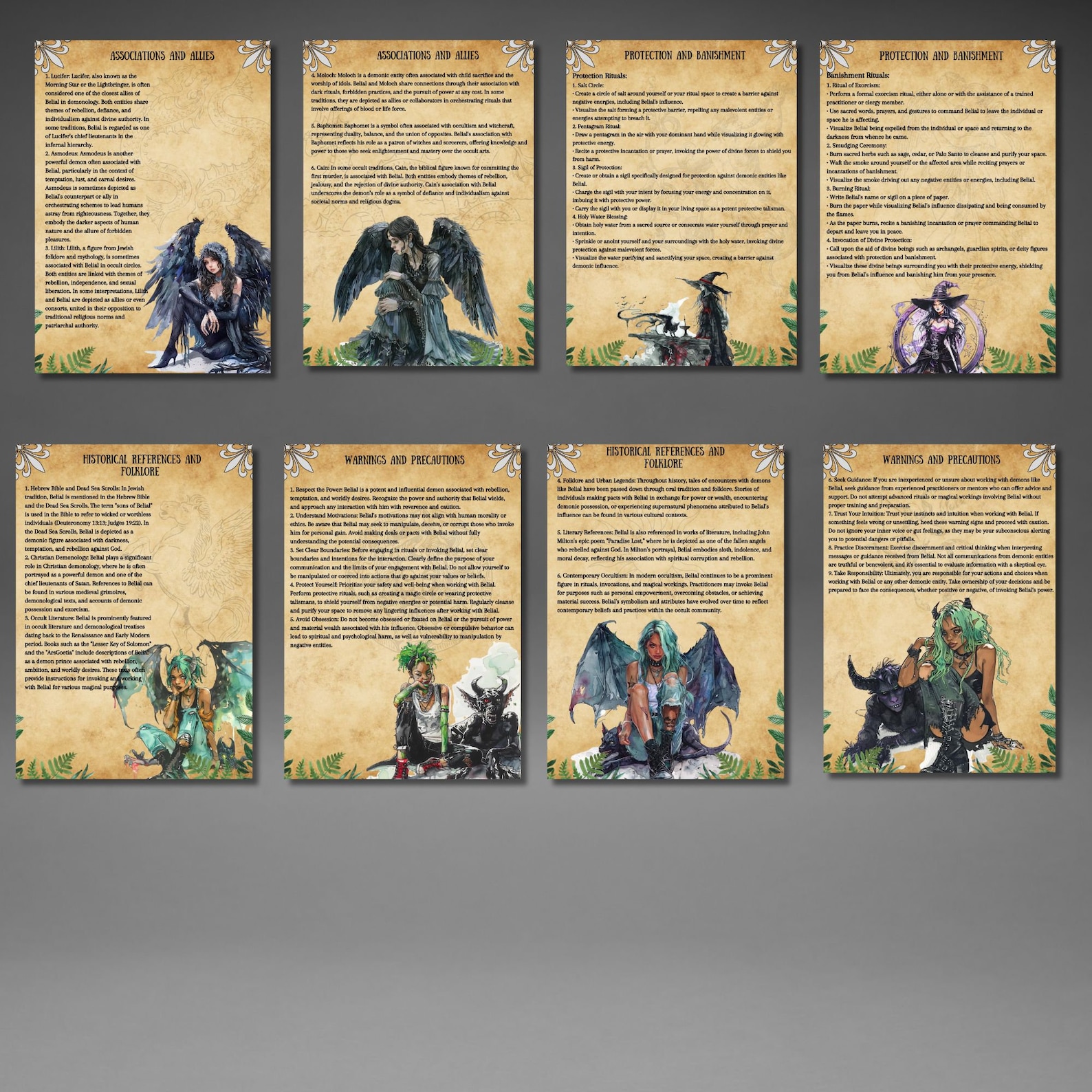 Secret Demon Belial Grimoire Pages, Printable Book of Shadows, Belial ...