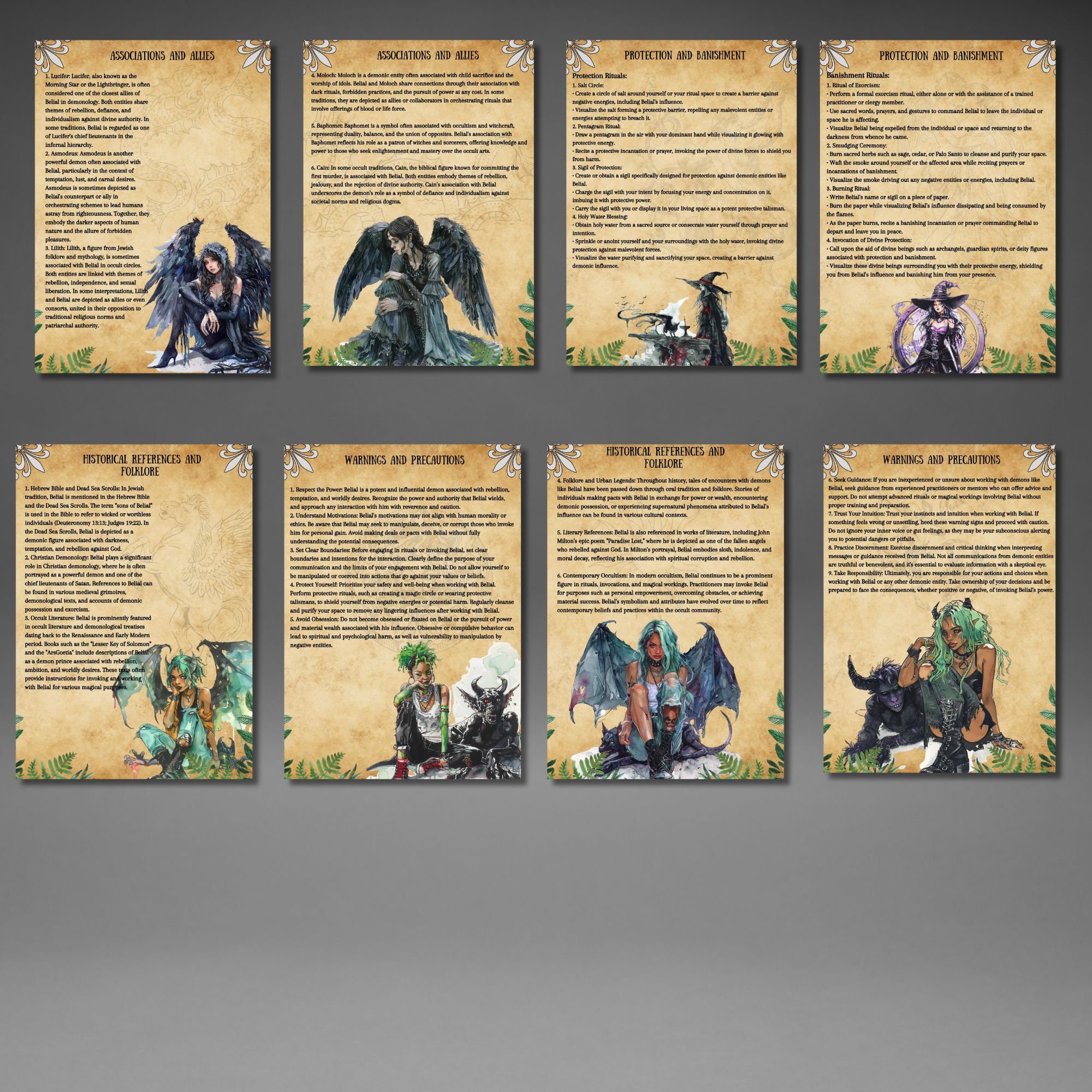 Secret Demon Belial Grimoire Pages, Printable Book of Shadows, Belial ...