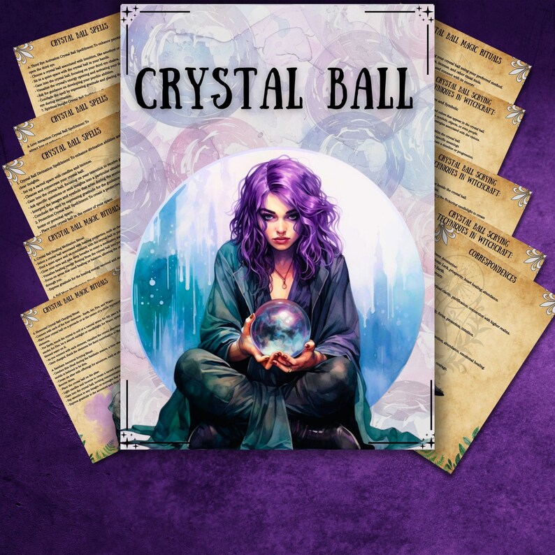Real Crystal Ball Grimoire Pages, Wiccan Magic, Book of Shadows ...